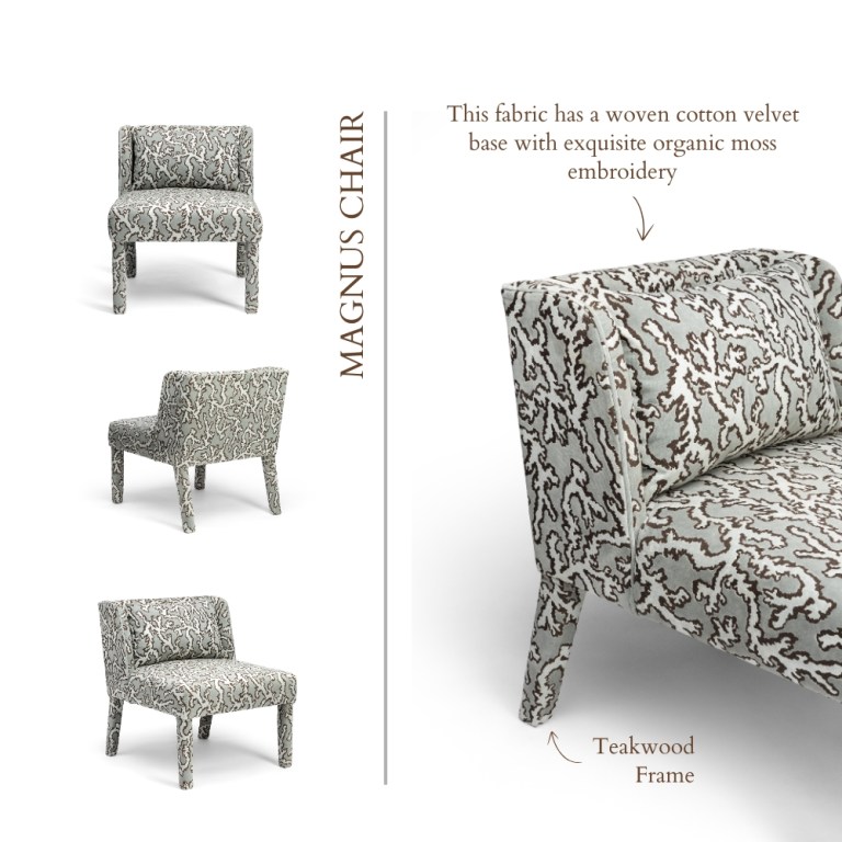 Magnus Chair | Modern Upholstered Armless Accent Chair